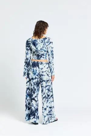 Sab Studio Tie-dye Front-tie Hoodie
