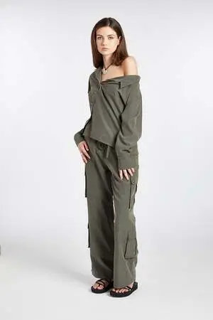 Sab Studio One Shoulder Asymmetric Button Up