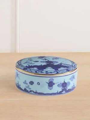 GINORI 1735 Oriente Italiano Porcelain Jewelry Box - Bright Blue