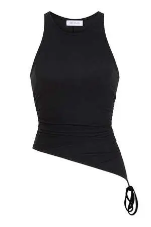 Sab Studio Asymmetric Ruched Racerback Tank Top