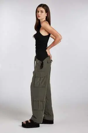 Sab Studio Asymmetric Ruched Racerback Tank Top