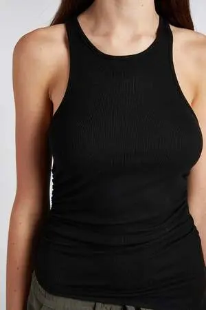 Sab Studio Asymmetric Ruched Racerback Tank Top