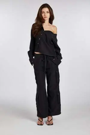 Sab Studio One Shoulder Asymmetric Button Up