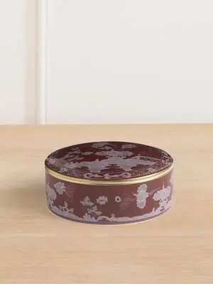 GINORI 1735 Oriente Italiano Gold-plated Porcelain Trinket Box - Brown
