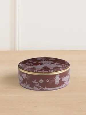 GINORI 1735 Oriente Italiano Gold-plated Porcelain Trinket Box - Brown
