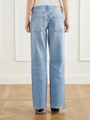 FRAME Gray Low-rise Wide-leg Jeans