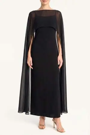 Amanda Uprichard Anastasia Cape Dress - Black