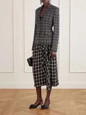 Erdem Fitted Single-breasted Cotton-blend Tweed Blazer