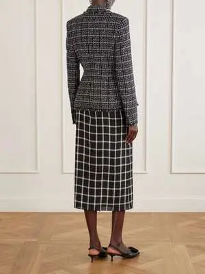 Erdem Fitted Single-breasted Cotton-blend Tweed Blazer