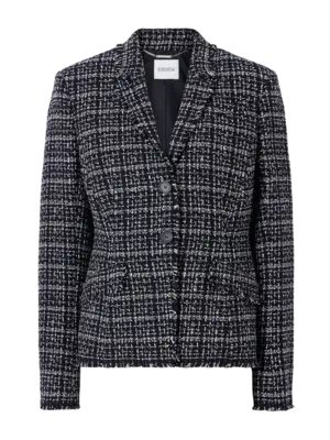 Erdem Fitted Single-breasted Tweed Blazer - Black