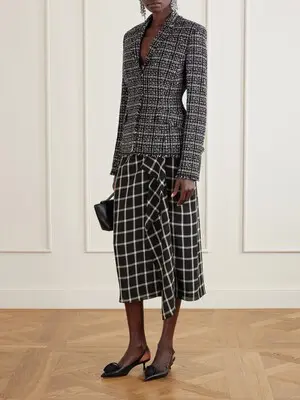 Erdem Fitted Single-breasted Tweed Blazer