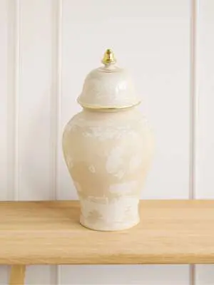 GINORI 1735 Oriente Italiano Porcelain Potiche Vase - Cream
