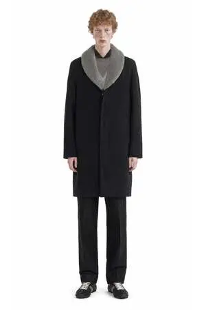 MAISON MARGIELA Shearling Collar Coat - Black