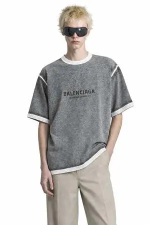 Balenciaga Cotton Short Sleeve T-shirt - Black
