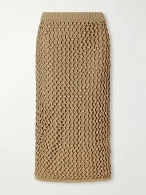 DIOTIMA Spice Beaded Crocheted Midi Skirt