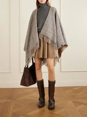 Brunello Cucinelli Checked Cashmere Wrap
