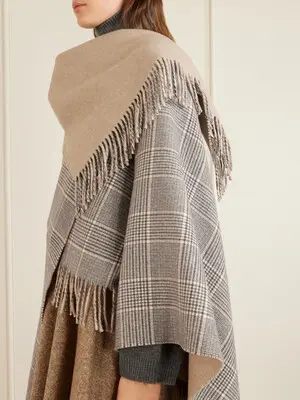 Brunello Cucinelli Checked Cashmere Wrap
