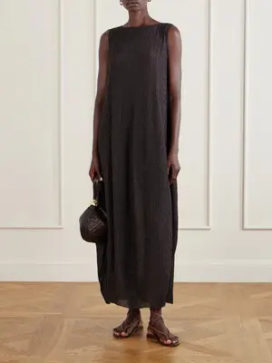 CORTANA Anhelo Crinkled Silk-chiffon Maxi Dress