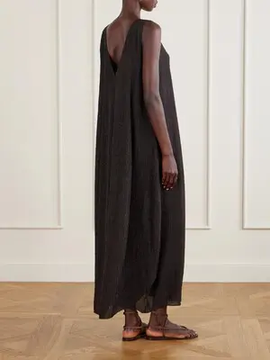 CORTANA Anhelo Crinkled Silk-chiffon Maxi Dress