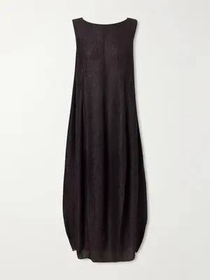 CORTANA Anhelo Crinkled Silk-chiffon Maxi Dress - Black
