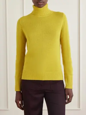 ALLUDE Ribbed Cashmere Turtleneck Sweater