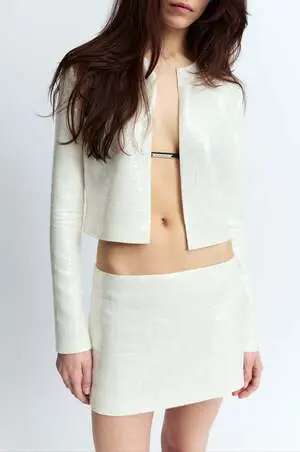 16Arlington Keid Sequined Linen Cardigan