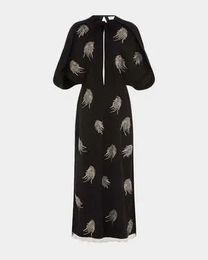 16Arlington Della Midi Dress - Black