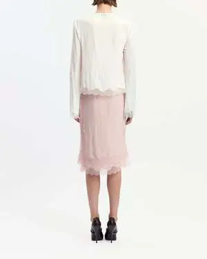 16Arlington Liri Midi Skirt With Feather Crystal Embellishments - Blush Pink