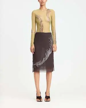 16Arlington Darwin Top With Crystal Appliqu - Green