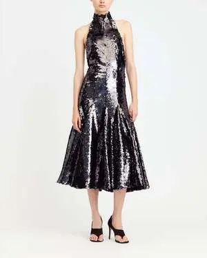 16Arlington Mika Sequin Midi Dress - Brown
