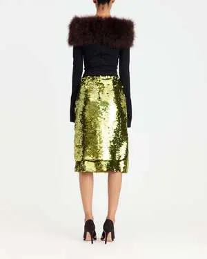16Arlington Nyla Sequined Midi Skirt - Green