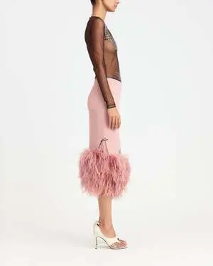 16Arlington Merrow Midi Skirt With Feather Trim