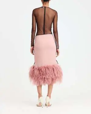 16Arlington Merrow Midi Skirt With Feather Trim