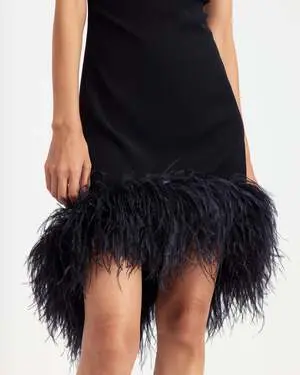 16Arlington Addy Mini Dress With Feather Trim