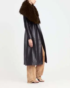 16Arlington Luisa Coat With Mongolian Shearling Collar
