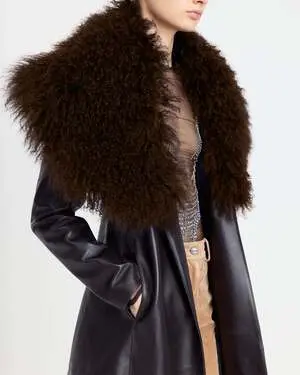 16Arlington Luisa Coat With Mongolian Shearling Collar