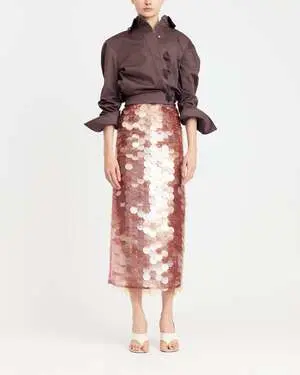16Arlington Dia Midi Skirt - Pink