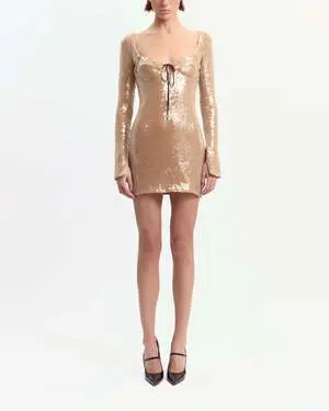 16Arlington Franca Sequin Mini Dress - Nude