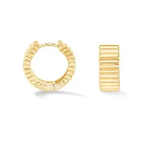 DOWER & HALL Wide Humbug Huggie Hoops - Gold