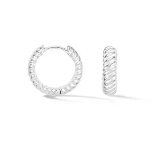 DOWER & HALL Medium Twist Huggie Hoops In Sterling With Vermeil - Silver