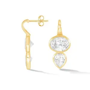 DOWER & HALL White Topaz Tutti Frutti Earrings - Gold