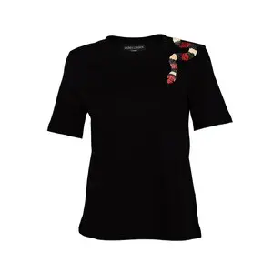 LAINES LONDON Embellished Snake T-shirt - Black/red/white