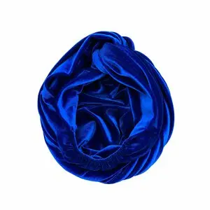 JULIA CLANCEY Classic Madam Electric Velour Turban - Blue