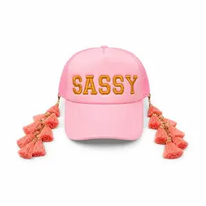 JULIA CLANCEY Sassy Peach Tassel Trucker Cap - Pink