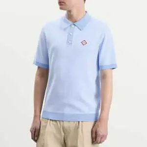 Casablanca Pinstripe Polo Shirt - Blue