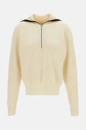 Barena Venezia Half-zip Ribbed Merino Wool Sweater - Bianco