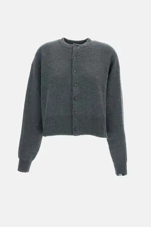 Extreme Cashmere N.170 Cardigan Chou In Stretch Cashmere-blend - Grigio