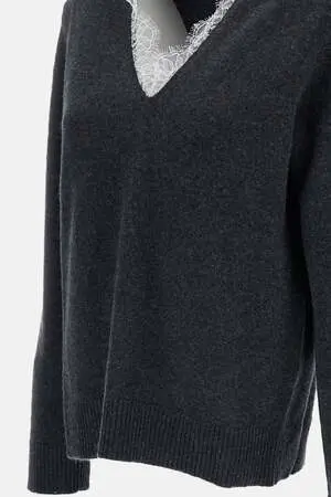 Loulou De Saison Leyla Cashmere Sweater With Lace Detail