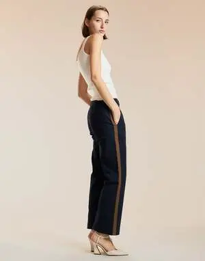Cynthia Rowley Riley Side Stripe Cropped Flare Pants