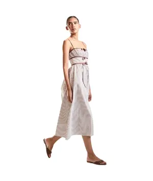 Cynthia Rowley Seersucker Midi Dress - Brown
